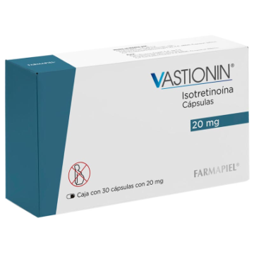 VASTIONIN Isotretinoína 20 mg. 30 Cápsulas